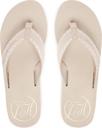 Tommy Hilfiger Zehentrenner Webbing Beach Sandal FW0FW09038 &Eacute;cru