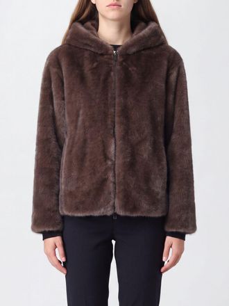 Parosh Veste courte P. A.R. O.S. H. en fausse fourrure avec col classique et zip