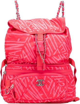 Chanel Rucks&auml;cke - Printed Nylon Coco Neige Convertible Backpack - Gr. unisize - in Gold - f&uuml;r Damen