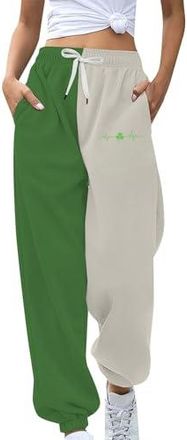 Generic HUIFUAO Pantalon de surv&ecirc;tement pour la Saint-Patrick pour femme, pantalon de jogging tr&egrave;fle dr&ocirc;le, costume irlandais, pantalon de tr&egrave;fle irlandais, p