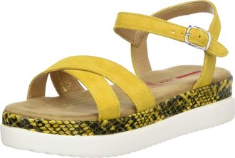 s.Oliver 5-5-28201-24, Damen Riemchensandalen, Gelb (SUN/SNAKE 617), 37 EU (4 UK)