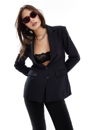 Miss Selfridge Blazer &agrave; &eacute;paulettes - Noir