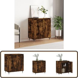 vidaXL Sideboard Räuchereiche 60x35x70 cm Holzwerkstoff - Schreibtisch - Wohnzimmermöbel - Sideboard - Regal - Holzmöbel