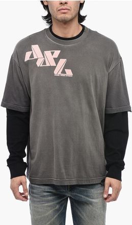 Diesel Double Layer T-WASY T-Shirt with Distressed Effect size Xs