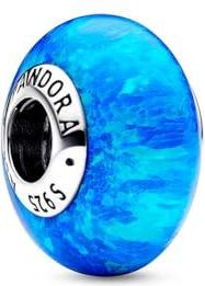 Pandora Pandora Moments Clous doreilles Coeur en argent sterling avec opale verte bleue créée en laboratoire