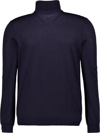 Bogner Herren Rollkragenpullover blau Schurwolle unifarben