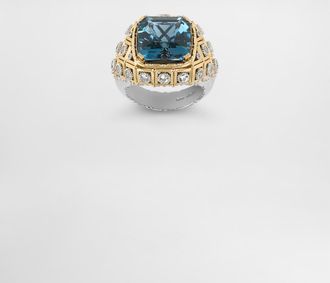 Dolce & Gabbana Eleganza Ring 18-carat White And Yellow Gold, Topazes, And Sapphires - Frau Ringe Gold 70