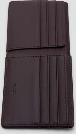 Mango Portefeuille avec effet grain&eacute; marron - Homme - Taille unique - MANGO MAN