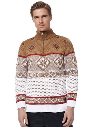 Rusty Neal Strickpullover mit winterlichem Muster