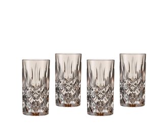 Nachtmann Longdrinkgl&auml;ser Set 395 ml, 4 St&uuml;ck, Taupe, Noblesse, 105713B, Cocktailgl&auml;ser aus Kristallglas, Trinkgl&auml;ser sp&uuml;lmaschinenfest
