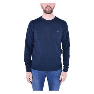 Sun 68 Homme, Pulls, Bleu, Taille: XL Pull Basique &agrave; Manches Longues Coupe Moderne
