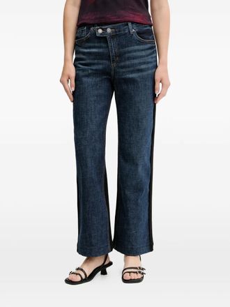 Desigual pantalon droit &agrave; logo - Bleu