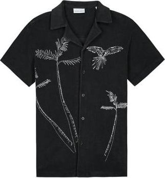 Maison Labiche Chemise &eacute;ponge Germain Palm Tree en coton m&eacute;lang&eacute;