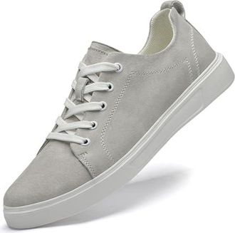 Generic Chaussures basses en cuir v&eacute;ritable pour homme - Chaussures d&eacute;contract&eacute;es respirantes et confortables, gris, 39 2/3 EU