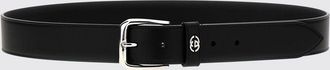 Gucci G&uuml;rtel aus glattem Kalbsleder mit GG-Monogramm-Schnalle