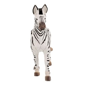 TOPBATHY Handgefertigte Holz zebrafigur Kleine Geschnitzte Tierstatue Dekoratives Wohnzimmer Ornament Geschenk f&uuml;r B&uuml;ro und Zuhause