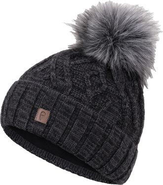 Faera Winterm&uuml;tze M&uuml;ttze Damen warm gef&uuml;ttert mit Bommel M&auml;dchen Bommelm&uuml;tze Fleecefutter Winter Strickm&uuml;tze Beanie Herren 33, Farbe:Schwarz