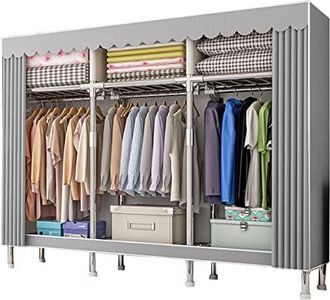 Generic Armoire portable en toile avec rail de suspension, &eacute;tag&egrave;res, v&ecirc;tements en tissu, organisateur de rangement pour chambre &agrave; coucher, salon