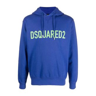 Dsquared2 Homme, Sweatshirts et sweats à capuche, Bleu, Taille: 2XL Pull à capuche décontracté bleu coton