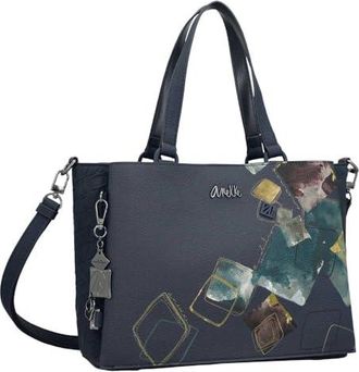 Anekke | Sac anses courtes Evolution | Sac femme port&eacute; main et &eacute;paule avec bandouli&egrave;re | 29 x 21 x 14 cm | Coloris bleu