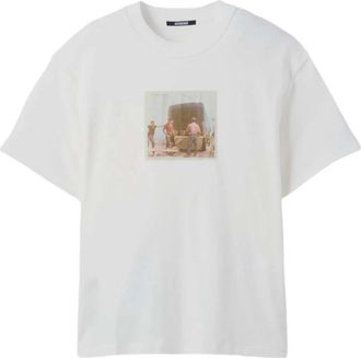 Jacquemus Homme, Tops, Blanc, Taille: L T-shirt