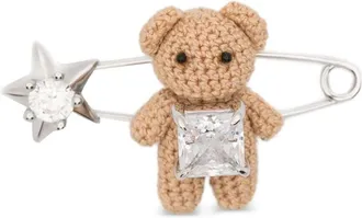 Yvmin Teddy Bear Star-embellished Brooch