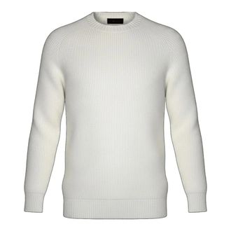 Gran Sasso Rainwool Rundhals - - Knitwear - Herren - Wei&szlig; - 2XL