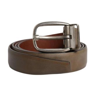 Dolce & Gabbana Homme, Accessoires, Brun, Taille: 105 CM Ceinture en cuir classique avec boucle logo en m&eacute;tal