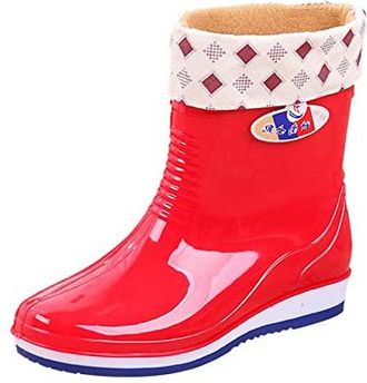 Generic Bottes dext&eacute;rieur en caoutchouc pour femme Chaussures travail plein air pluie enfiler s&eacute;curit&eacute; de qualit&eacute; Facile d&eacute;sinfecter Isolation thermique hiver