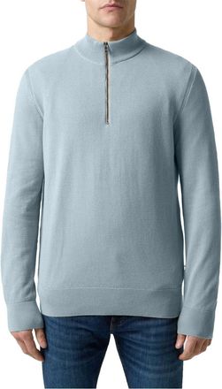 HUGO BOSS Ebrando-P Pullover f&uuml;r Herren, mit halbem Rei&szlig;verschluss, Jerseyware (Pastellblau)