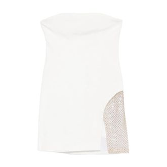 The Attico Wei&szlig;es Tr&auml;gerloses Kurzes Kleid mit Seitenschlitz - - Dresses - Damen - Wei&szlig; - S