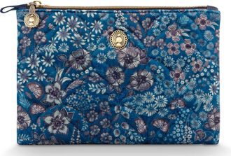 Pip Studio Charly Cosmetic Flat Pouch Medium Quilted Daisy Dreams Blue 24x1x15.5cm