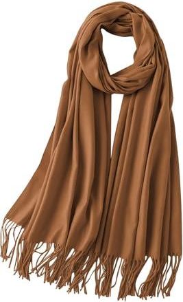 Generic Lingettes humides pour b&eacute;b&eacute; - &Eacute;charpe dimitation pour femme - Couleur unie - Chaude - &Eacute;charpe cadeau - Foulards pour femme - Rouge, marron, taille uni