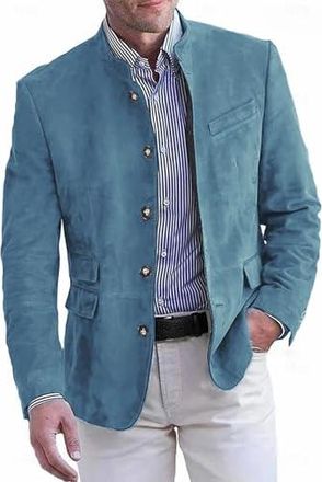Generic Veste sportive et moderne pour homme - Blazer vintage d&eacute;contract&eacute; - Veste de mi-saison - Manteau court &eacute;l&eacute;gant - Veste bomber dhiver pour homme, bleu,