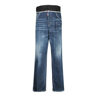 Dsquared2 Blaue Distressed Farbspritzer Weite Jeans - - Jeans - Herren - Blau - L