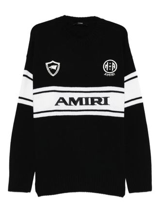 Amiri logo stripe sweater - Schwarz