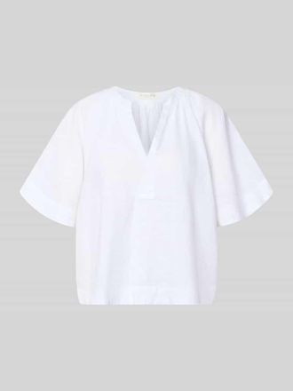 Christian Berg Boxy Fit Leinenbluse mit V-Ausschnitt