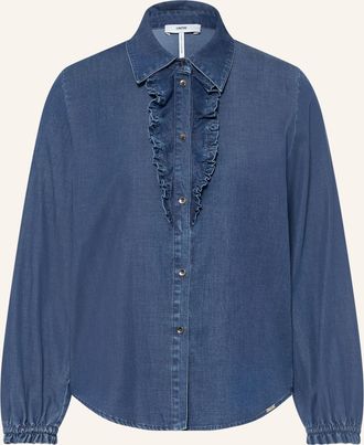 Cinque Cinque Hemdbluse Ciphilipo In Jeansoptik Mit R&uuml;schen blau