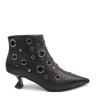 Jeannot Femme, Chaussures, Noir, Taille: 39 EU Bottines en cuir clouté