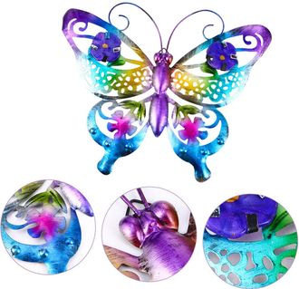 Artibetter Eiserner Schmetterling Metall Tiere Wanddeko Wandschmuck Tiere Metallbild Wand Schmetterling Figuren Metall Wand Skulpturen Schmetterling Gartendeko 3