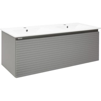 Puma Badezimmerm&ouml;bel mit Waschbecken Savona Natural 118x43x44,8 cm mattgrau (SAVONA120GM) - Naturel