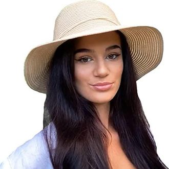 TOSKATOK Chapeau de Soleil dété Pliable pour Femme-Taille Unique-Crème