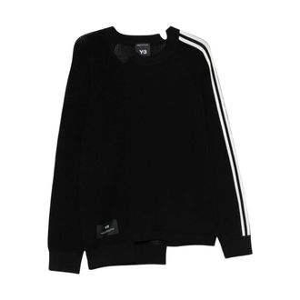 Yohji Yamamoto Logo Strickpullover - - Sport - Herren - Schwarzk - S