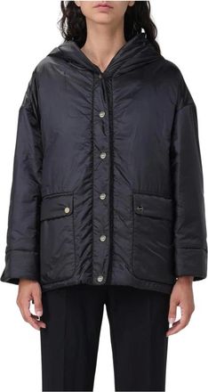 Max Mara Femme, Vestes, Noir, Taille: 32 FR Veste Boutonn&eacute;e &agrave; Capuche