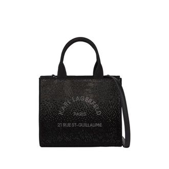 Karl Lagerfeld Mini tote Rue St-Guillaume strass en coton m&eacute;lang&eacute;