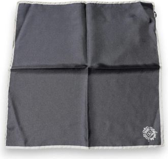 Dolce & Gabbana Homme, Accessoires, Gris, Taille: ONE Size Crown Logo Square Handkerchief Scarf