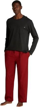 Calvin Klein Mens, L/S Pant Set 000NM2850E, Red (Black Top/ Syrah Btm), XL