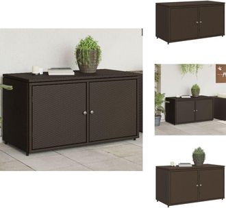 vidaXL Gartenschrank Braun 110x55x60,5 cm Poly Rattan - Outdoor-Schrank - Gartenschrank - Stauraumsschrank - Rattan-Schrank - Wetterfest