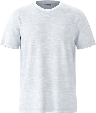 Selected SELETED HOMME Herren Slhaspen Slub O-Neck Tee Noos T-Shirt, Bright White, XL EU