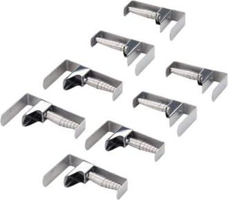 Fackelmann 9932950 Lot de 8 Pinces à Nappe, Pinces-Nappe Extérieur Inoxydable, Fixe-Nappe Professionnelle à Ressort, clips à Nappe, Acier Inoxydable, Argent, 7,4
